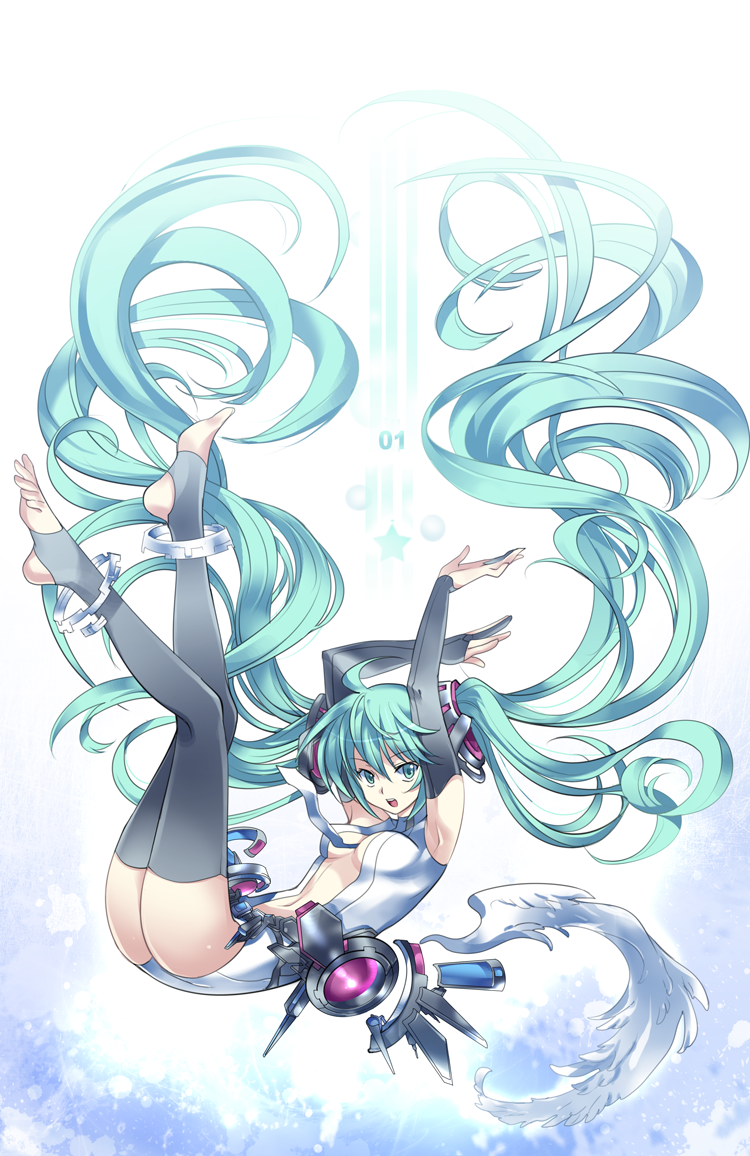 pico (artist) vocaloid vocaloid append hatsune miku miku append thighhighs wings | #160018 ...